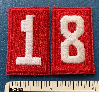 NOS Vintage TROOP 18 Boy Scout Red & White Unit Number PATCHES BSA RWS ...