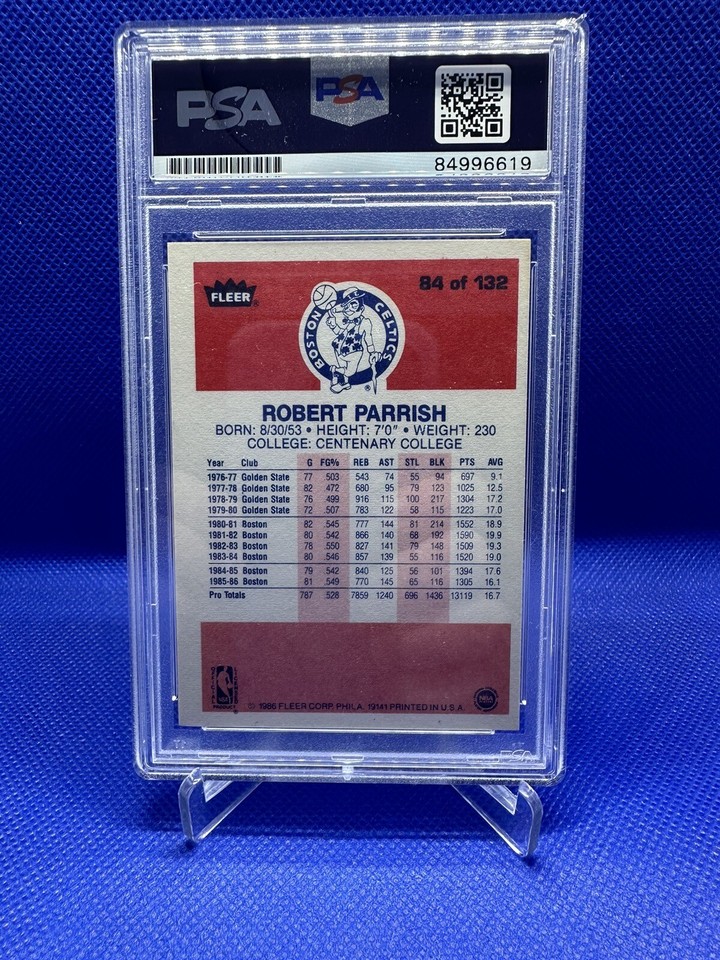 1986-87 Fleer Robert Parish Celtics PSA/DNA Signed Auto Autograph Set ...