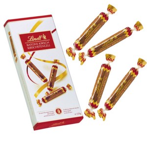 LINDT KIRSCH CHOCOLATE LIQUEUR BATONS GIFT BOX - IMPORTED - 125g or ...