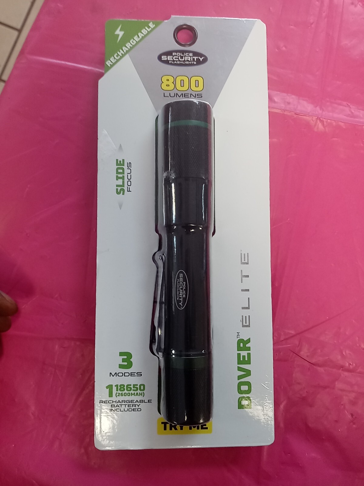Police Security Elite Dover Flashlight 600 Lumens Rechargeable 98295 ...