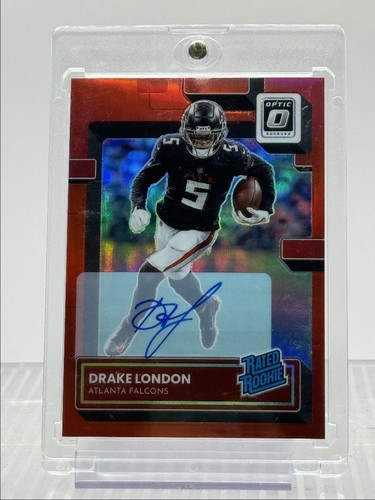 DRAKE LONDON 2022 OPTIC RATED ROOKIE AUTOGRAPH RED RC AUTO /75 Q1569 | eBay