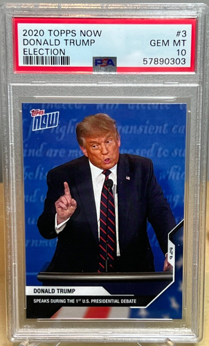 DONALD TRUMP 2020 TOPPS NOW PSA 10 ELECTION 1st DEBATE PRESIDENT CARD 3 ...