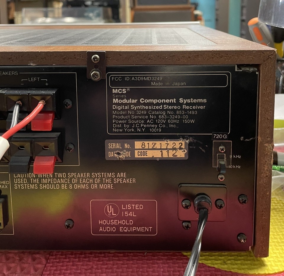 MCS 3249 Modular Component System Digital Synthesized Stereo Receiver ...