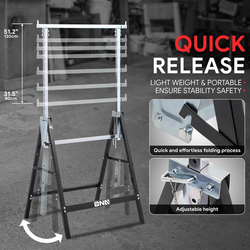 440 LBS Foldable Rust-Resistant Adjustable Woodworking Metal Saw Horse ...