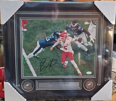 NICE FRAMED & MATTED Eagles Brandon Graham 11x14 Photo Autographed JSA ...
