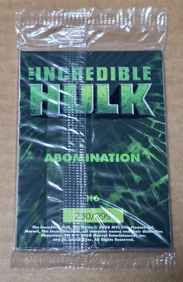 2008 Marvel The Incredible Hulk Movie 6 Card Preview Set Sealed 230/999 ...
