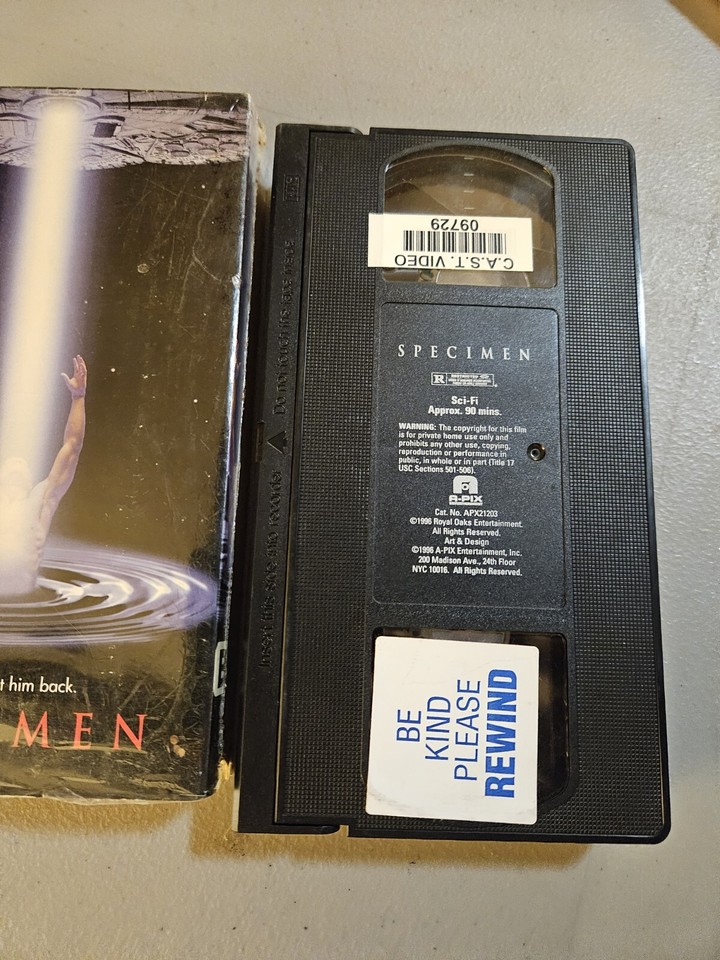 Specimen RARE HTF 1996 VHS Movie CULT HORROR SCIFI ALIENS 783722120330 ...