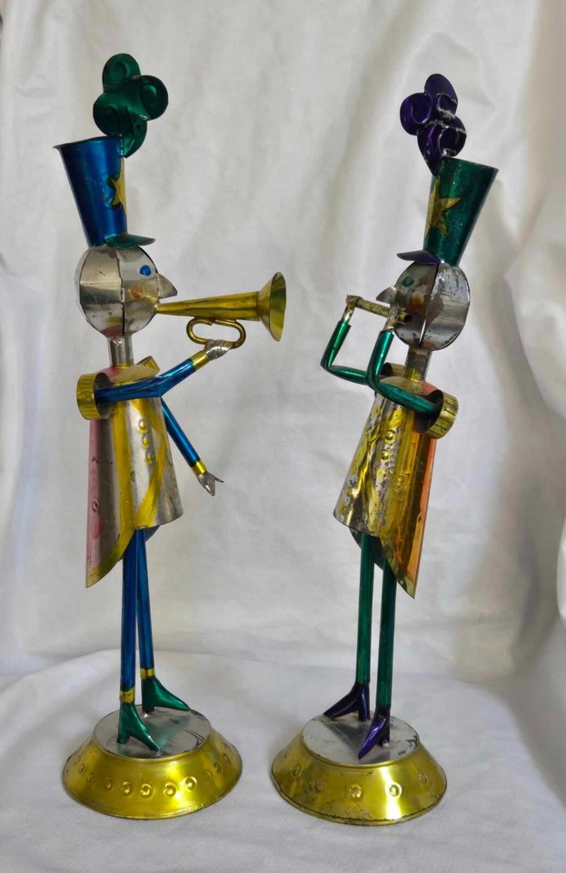 Vintage Pair MCM Tin Band Members Metal Figures | eBay