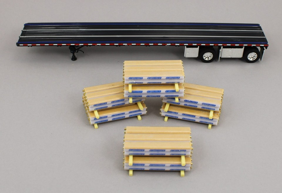DCP 1:64 *BLACK* 53' Wilson Roadbrute Flatbed Trailer & Carlise Paper ...