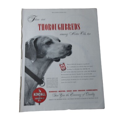 1950 Kendall Motor Oil - The 2000 Mile Oil - Vintage Print Ad | eBay