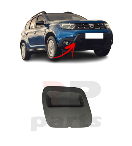FOR DACIA DUSTER 17-23 NEW FRONT BUMPER TOW HOOK COVER CAP BLACK RIGHT ...