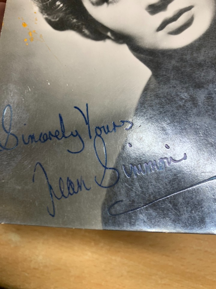 VINTAGE JEAN SIMMONS PRINTED AUTOGRAPH ENGLISH ACTRESS 13cm x 8cm PHOTO ...