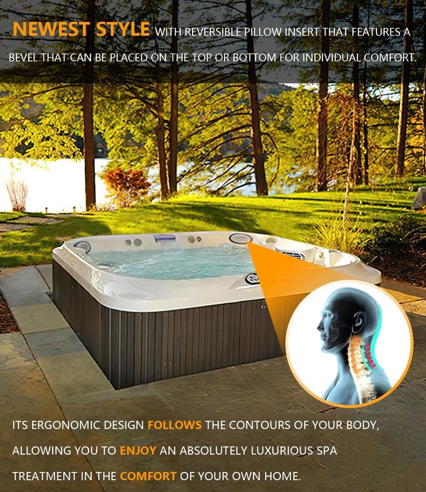 4X 2472-824 Hot Tub Oval Pillow Set + Insert for 2004–2018 Jacuzzi J ...