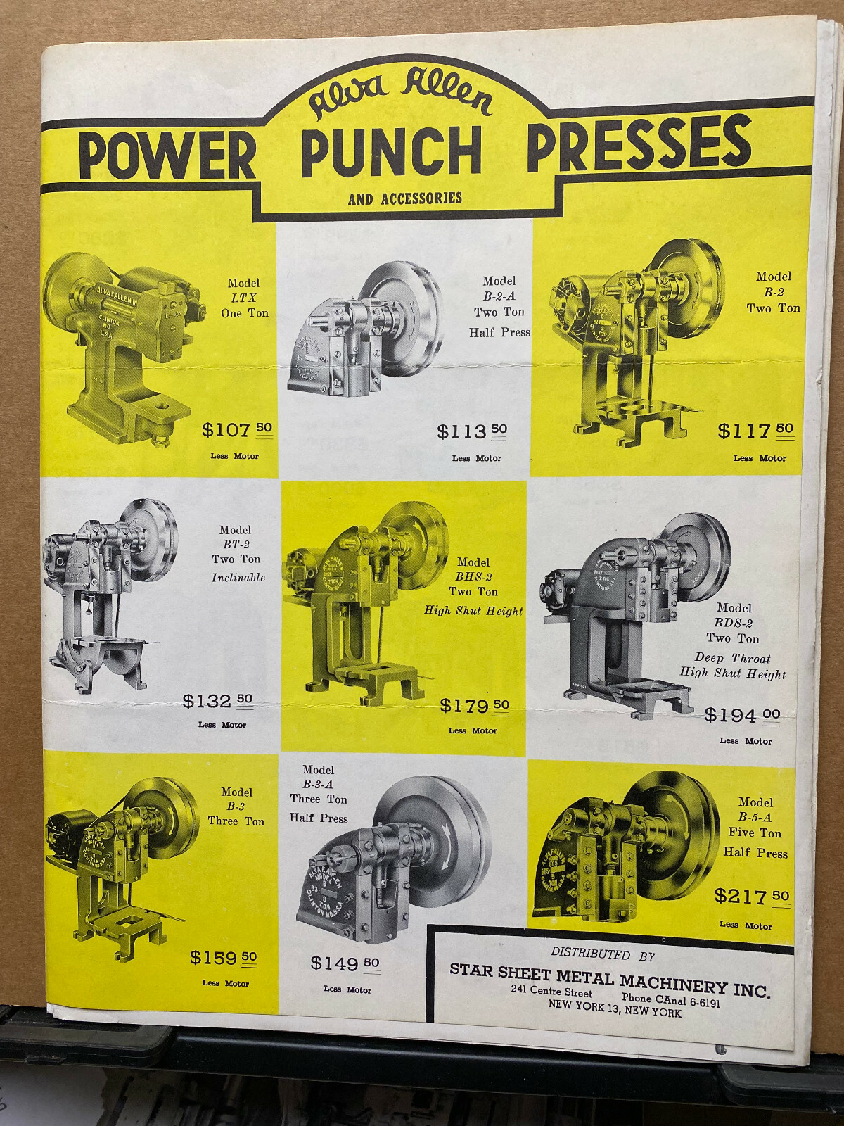 Vtg Alva Allen Industries Brochure Lot Swaine Power Punch Presses ...