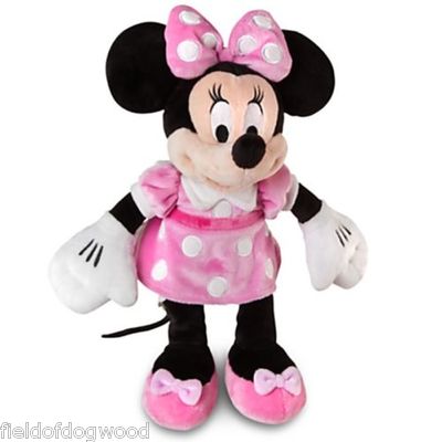 NWT Disney Store Minnie Mouse Plush Pink Polka Dots Stuff Animal 12 ...