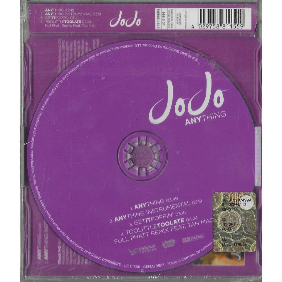 Jojo Single CD Anything / Blackground Records - 0181155ERE Sealed | eBay