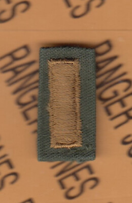 US ARMY 2nd Second Lieutenant 2LT 0-1 OD Green BDU rank patch set sewn ...