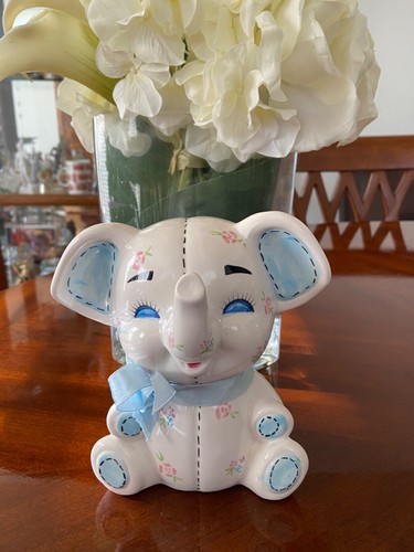 Extremely Cute Porcelain Lefton China Baby Elephant Piggy Bank! | eBay