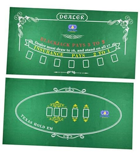 Tabletop Casino Felt Layout for Texas Holdem Poker and Blackjack ...