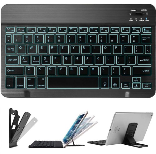 Rechargeable LED Bluetooth Keyboard For iOS Android MAC PC iPad Tablet ...