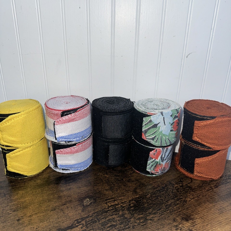 Lot of 10 Boxing Hand Wraps Title Boxing Rival MMA Kickboxing Training ...