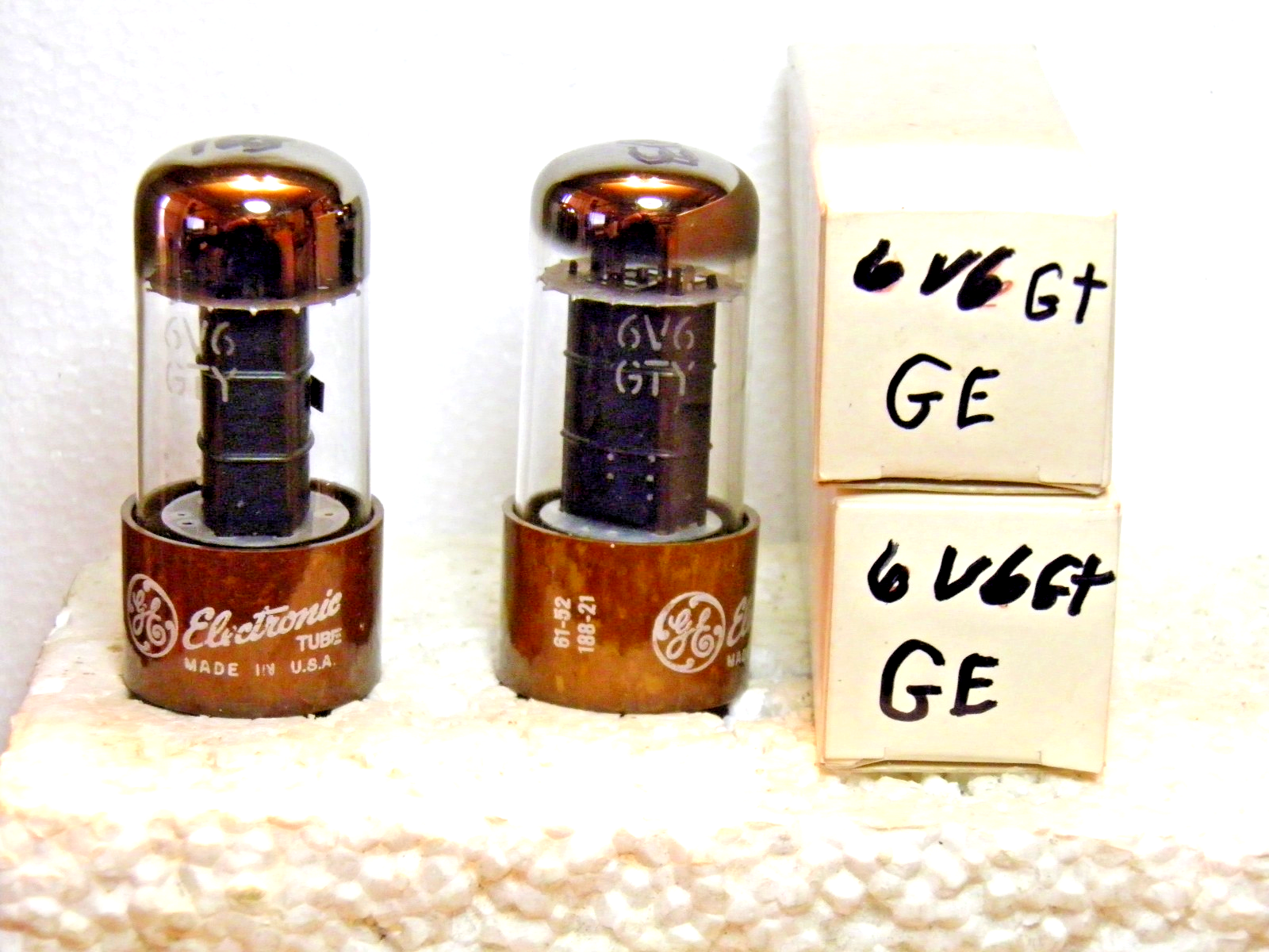 A MATCHED PAIR OF GE 6V6GT BLACKPLATE NOS/NIB VACUUM TUBES | eBay