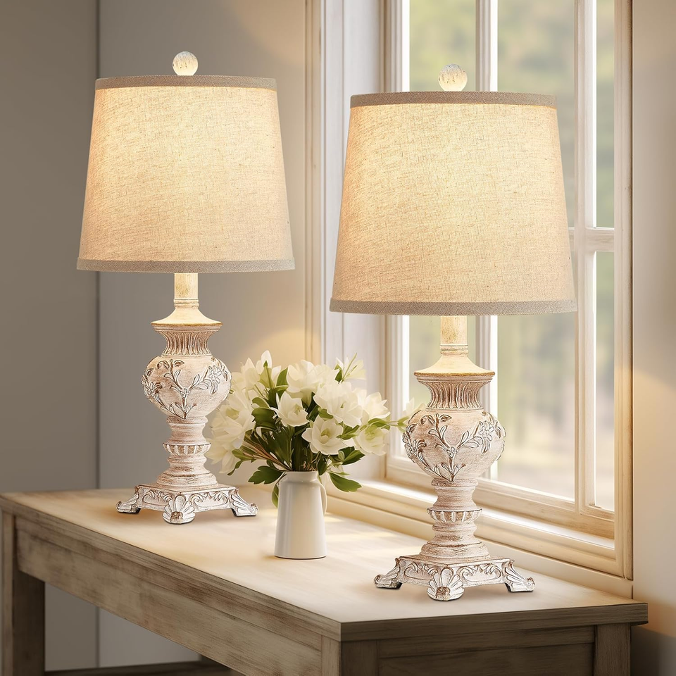21'' Small Table Lamps for Bedroom Bedside Lamps Set of 2 Farmhouse ...