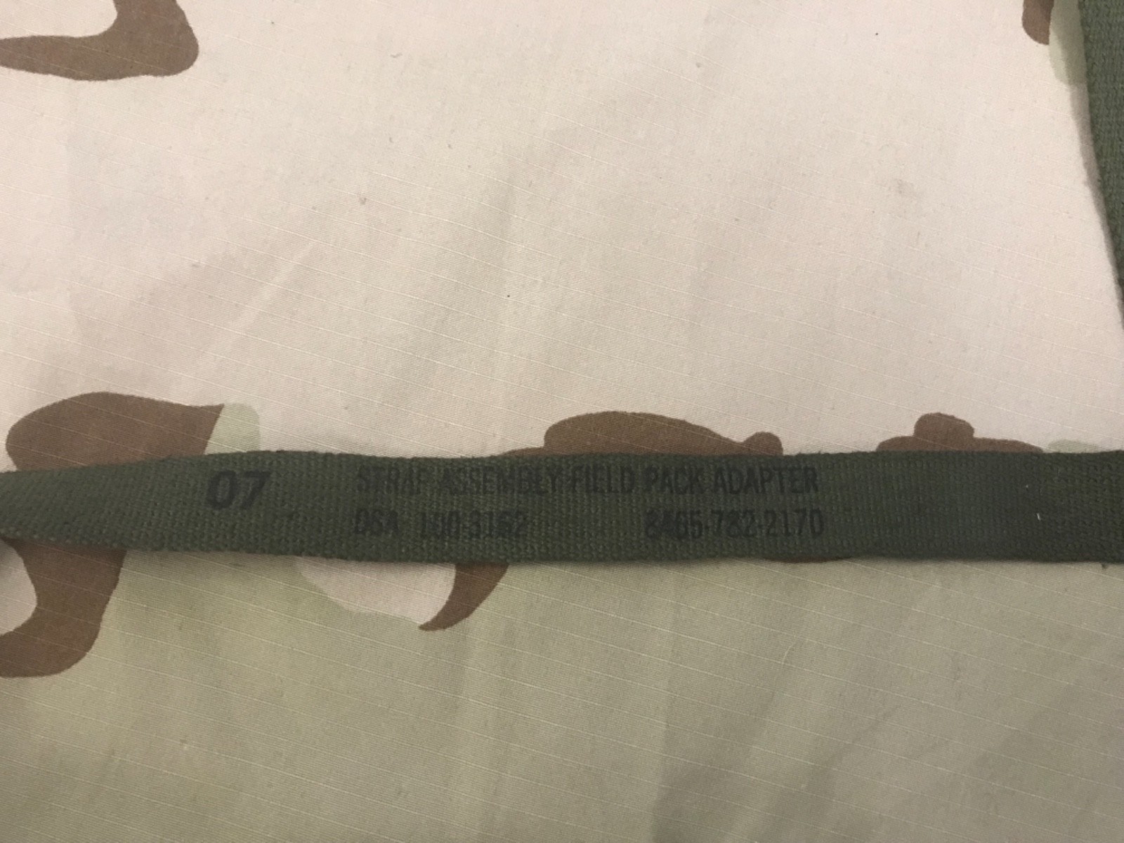 M1956 CANVAS FIELD PACK STRAP ASSEMBLY BUTT PACK ADAPTER NSN 8465-782 ...