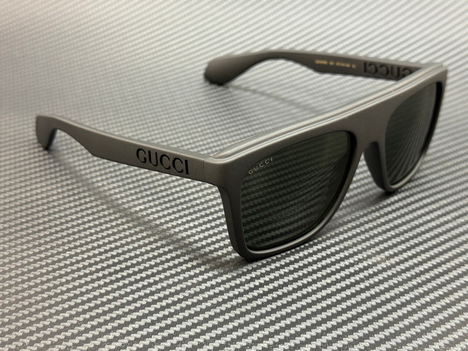 GUCCI GG1570S 001 Matte Black Grey Men's Extra Large 57 mm Sunglasses ...