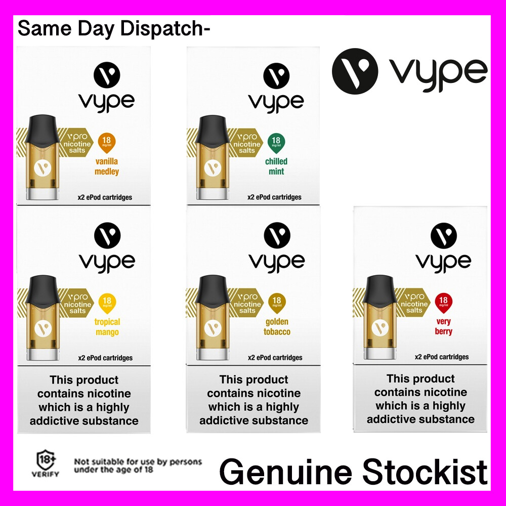 NEW Vype Vuse ePOD Cartridges Nicotine Salts vPro Vape Refill Click ...