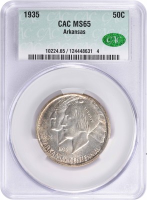 Arkansas Commemorative Silver Half Dollar 1935 MS65 CACG | eBay