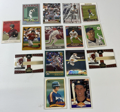 Craig Biggio Lot of 15 Baseball Cards all in protective sleeves | eBay