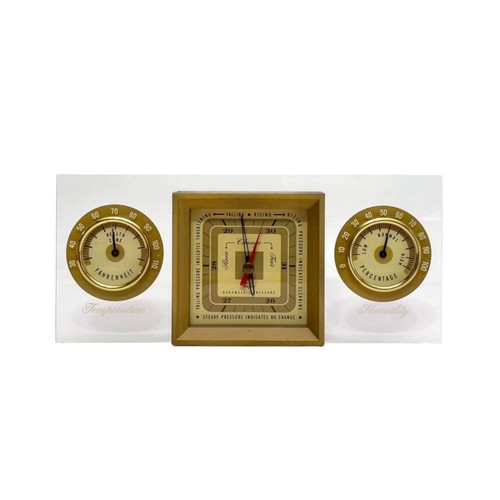 Vintage Acrylic Barometer Temperature Humidity Desktop Weather Station ...