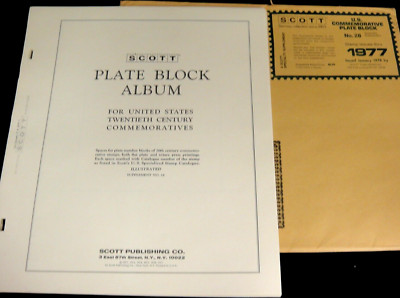 Scott 1977 US Commemorative Plate Blocks Album Supplement #28 Item NOS ...