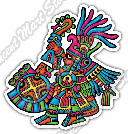 Maya Civilization Mayan Art Aztec Drummer Car Bumper Vinyl Sticker ...