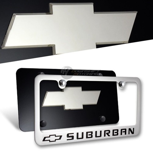 Chevrolet SUBURBAN Stainless Steel License Plate Frame w/ Cap - 2PC ...