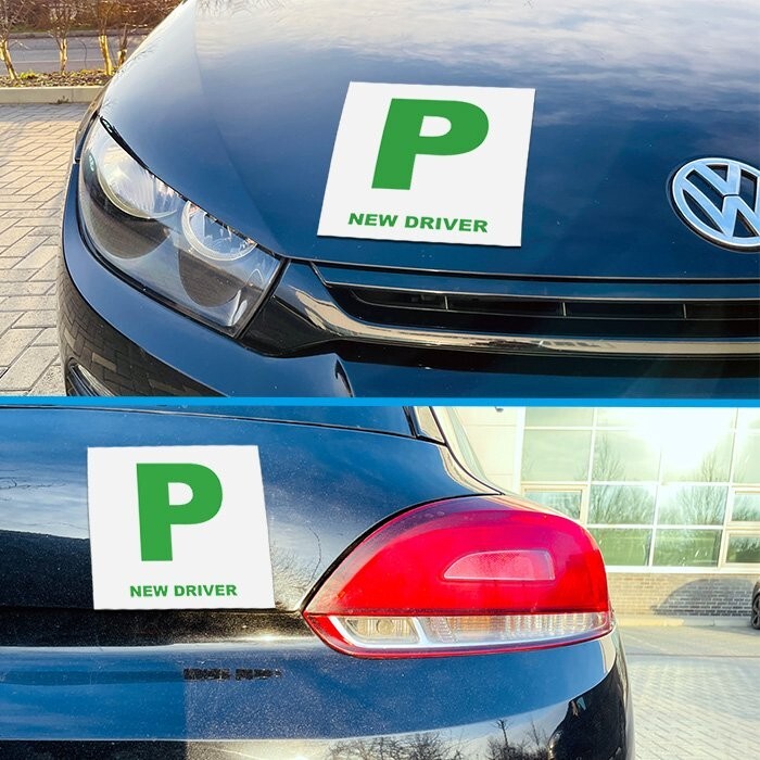 2 PCS Driver P Plate Fully Magnetic Safety Car Learner Just Passed ...