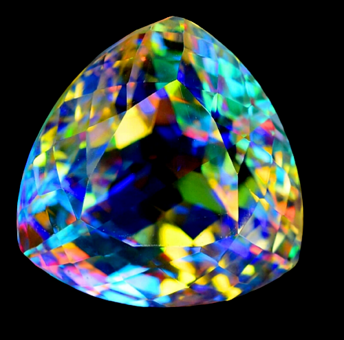 46.30 Ct+ Rainbow Color Trillion Cut Natural Mystic Topaz Certified ...
