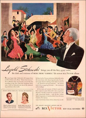 1945 WW2 era Ad for STOKOWKI'S Music From Carmen on RCA Red Seal ...