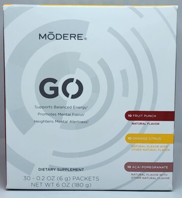 MODERE GO Variety Flavors Supports Energy & Focus 30 Packets New in Box ...