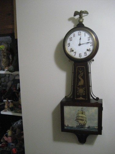 VINTAGE INGRAHAM BANJO CLOCK NAUTICAL THEME RUNS & CHIMES "LOOK" | eBay