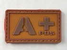 A B O AB POS NEG + - BLOOD TYPE Tactical Tan Rubber PVC Hook/Loop Patch ...
