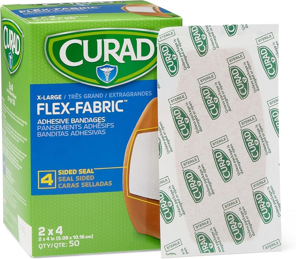 Medline CURAD Flex-Fabric Adhesive Bandages X-Large 2x4 50 Count | eBay