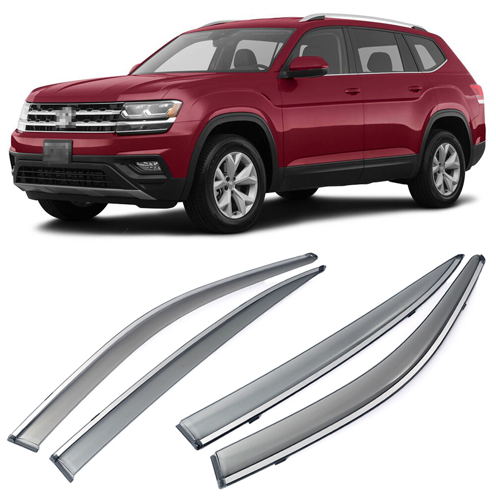 4Pcs Car Window Visor Vent Shade Deflector Sun/Rain for VW Atlas 2018 ...