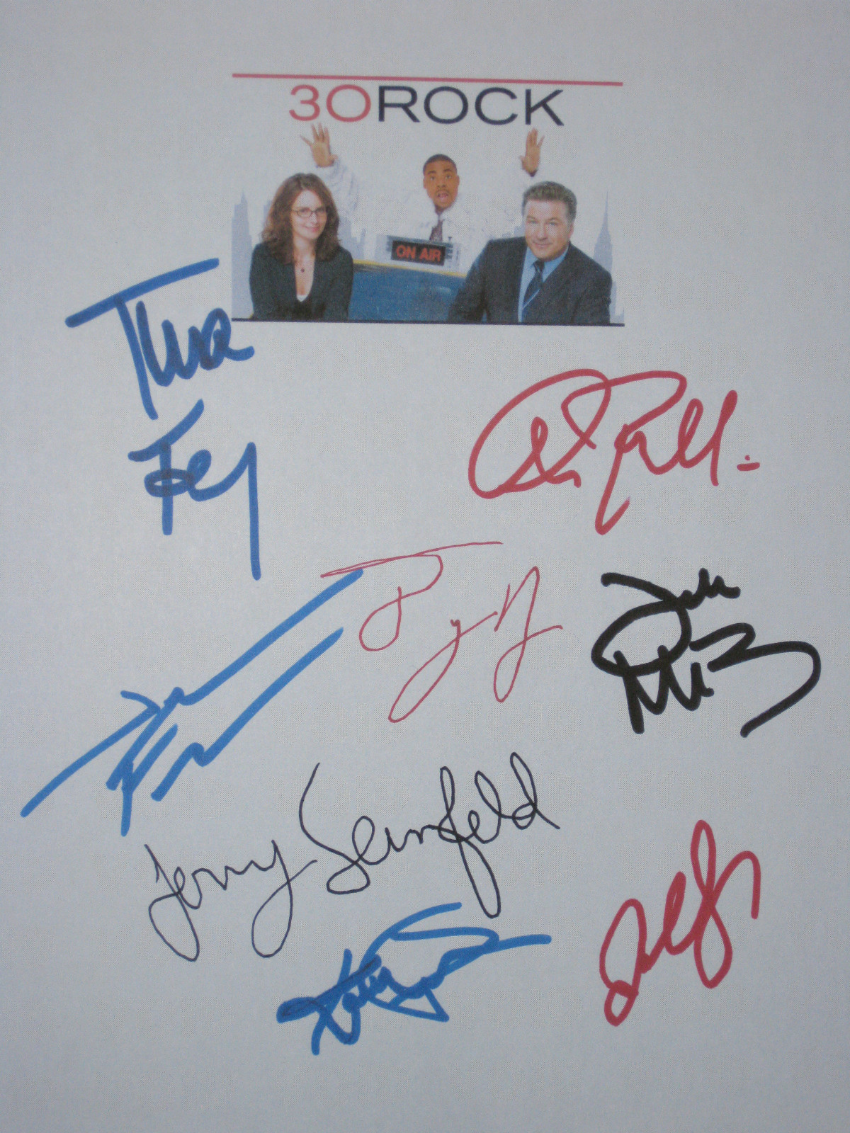 30 Rock Signed TV Script X8 Tina Fey Jerry Seinfeld Alec Baldwin Bowden ...