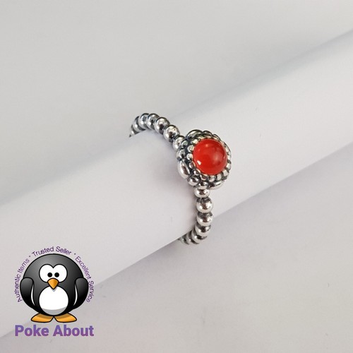 Pandora Birthday Blooms July Birthstone Silver Ring Carnelian 190854CAR ...