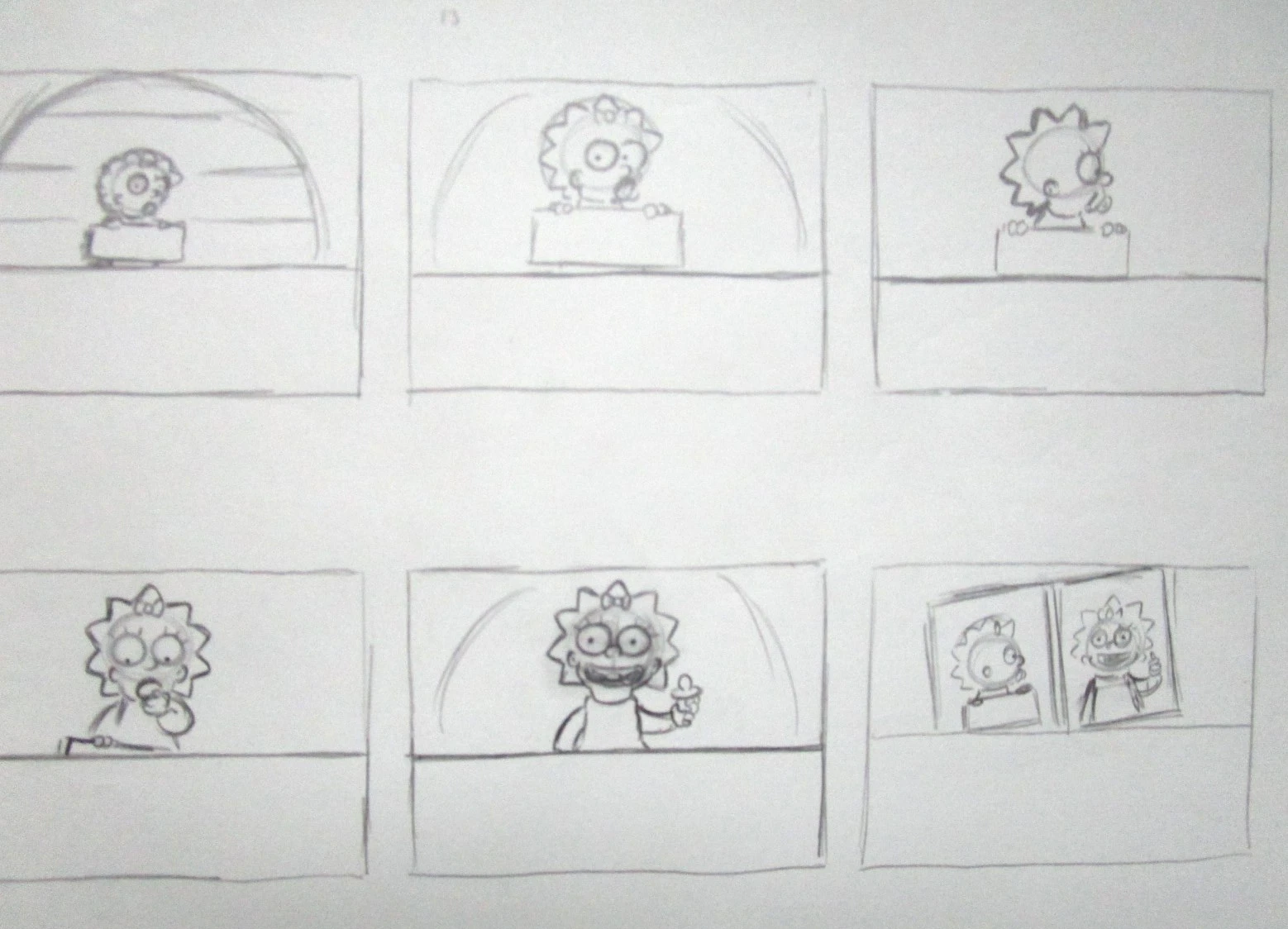 1990 SIMPSONS MAGGIE FOX Walt Disney ORIGINAL PRODUCTION cel STORYBOARD ...