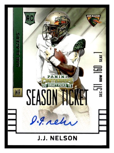 J.J. NELSON 2015 PANINI CONTENDERS AUTOGRAPH AUTO 264 | eBay