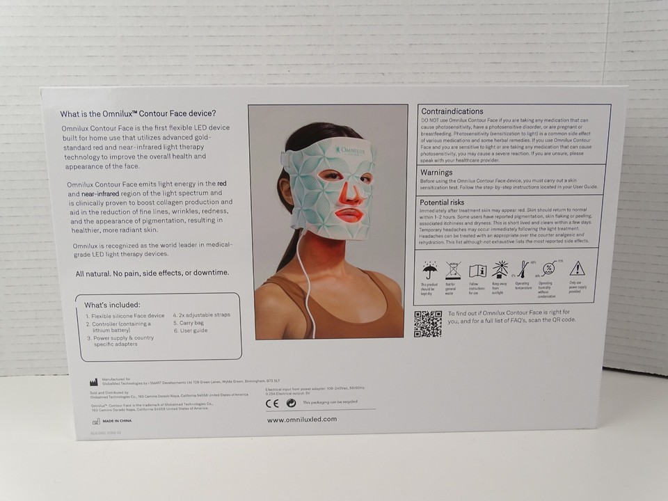 Omnilux Contour Women Face Reduce Wrinkles Painless Red Light Mask LLLT ...