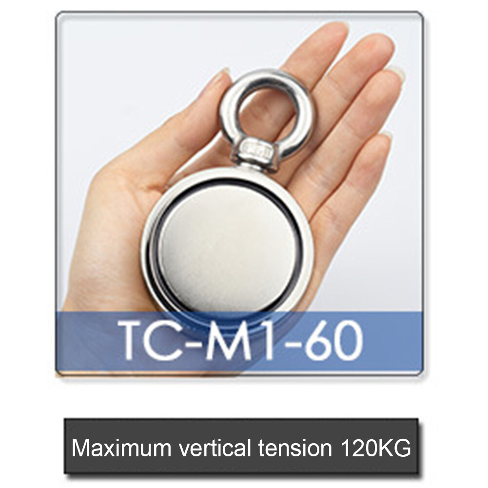 Magnet Fishing Kit Double Sided Strong for Deep Sea (M48-1+6x10m Rope ...